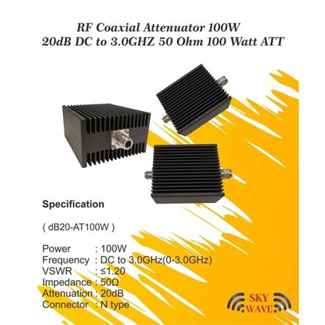 Jual Rf Coaxial Attenuator 100w 20db Dc To 3 0ghz 50 Ohm 100 Watt Att
