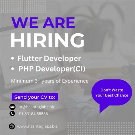 Hashtag Labs India On Linkedin Hiringnow Flutterdevelopers Phpdevelopers Techjobs Jointheteam