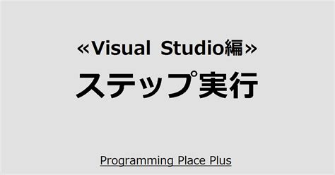 ステップ実行 Programming Place Plus Visual Studio編