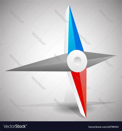 Needles Pointers Of A Compass 3d Graphic Vector Image