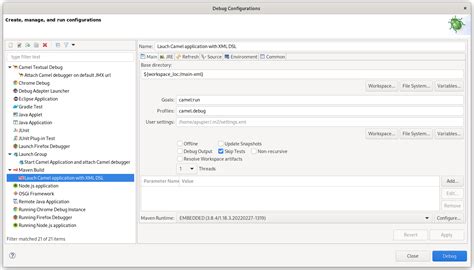 Start A Camel Main Application With Textual Debug For Camel Routes In Eclipse From A Single