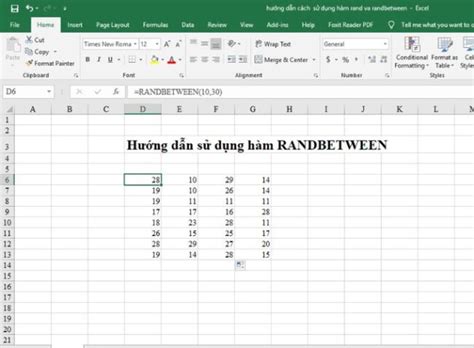 Khám Phá Sức Mạnh Của Hàm Random Trong Excel