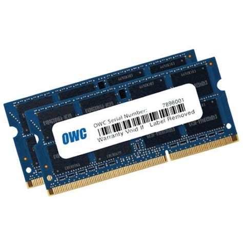 16GB OWC DDR3 SO DIMM PC3 12800 DDR3L 1600MHz CL11 Dual Channel Kit 2x8GB