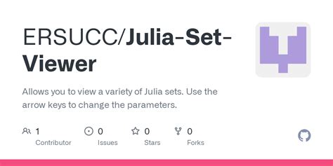 GitHub ERSUCC Julia Set Viewer Allows You To View A Variety Of Julia Sets Use The Arrow Keys