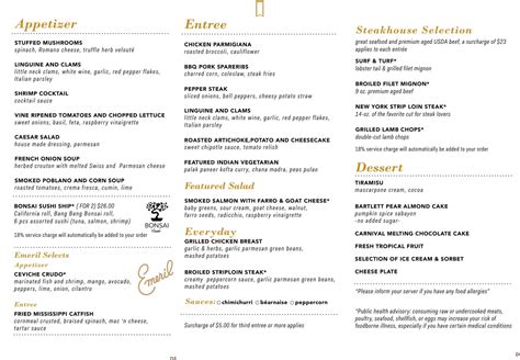 Carnivals New Dining Room Menus Officially Rolling Out Cruise Spotlight