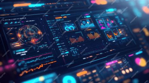 Visualizing Data Analytics On A Modern Digital Dashboard Showcasing Various Metrics And Graphs