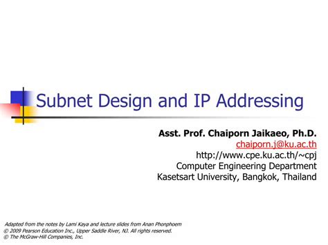 pdf subnet design and ip addressing kasetsart universitycpj 219321