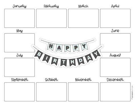 Birthday Calendar Chart Template Plan And Celebrate In Style