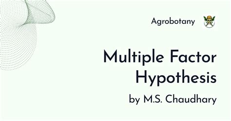 Multiple Factor Hypothesis Ppt