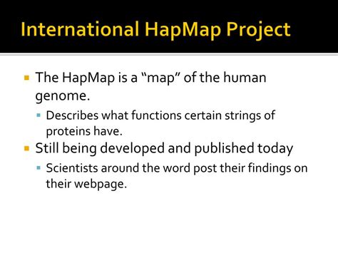 Ppt The Human Genome Project And The International Hapmap Project Powerpoint Presentation Id