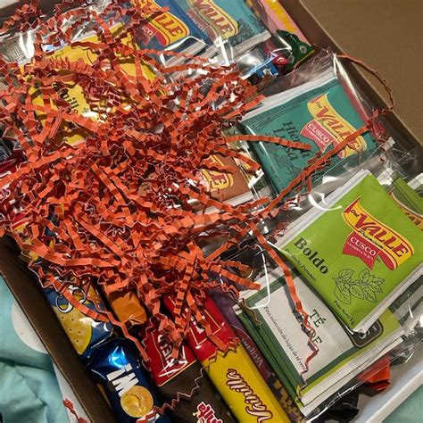 Peruvian Candy Box With Assortments Chocolates Cookies And Candies Cajita Feliz Con Mixtura De