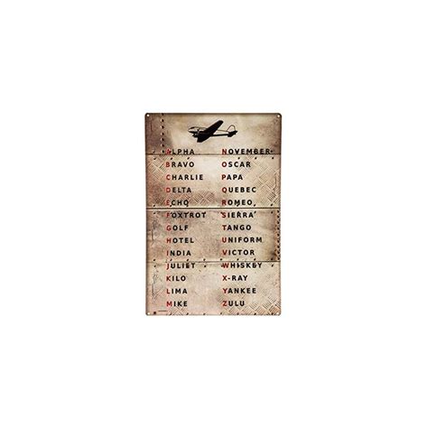 Buy Pilot Code Aviation Metal Sign Phonetic Alphabet Art Wall Decor