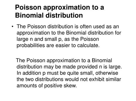 Ppt Poisson Approximation To A Binomial Distribution Powerpoint Presentation Id 517060