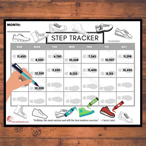 Step Tracker Monthly Step Tracker Step Journal Step Log Step Tracker Calendar Letter Size A