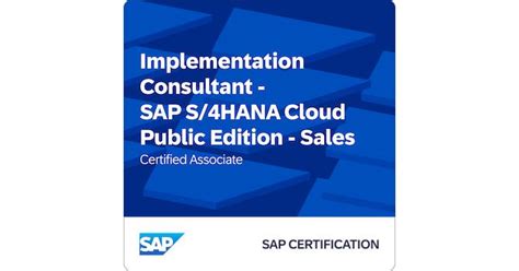 Sap Certified Associate Implementation Consultant Sap S4hana Cloud