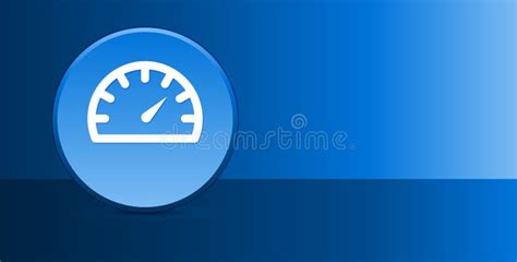 Speedometer Gauge Icon Glassy Modern Blue Button Abstract Background Stock Illustration