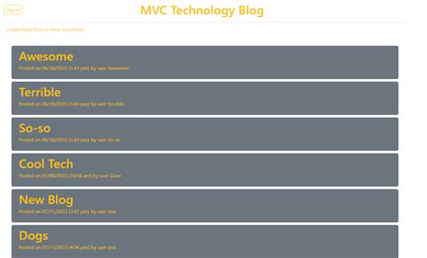 Mvc Tech Blog This Is A Cms Style Blog Site
