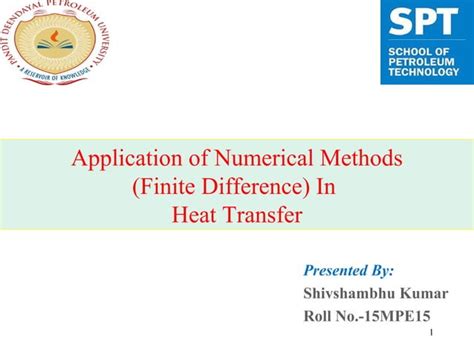 application of numerical methods finite difference in heat transfer