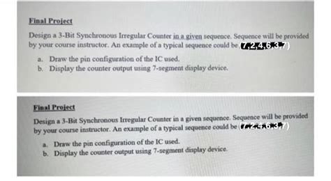 solved design a 3 bit synchronous irregular counter in the