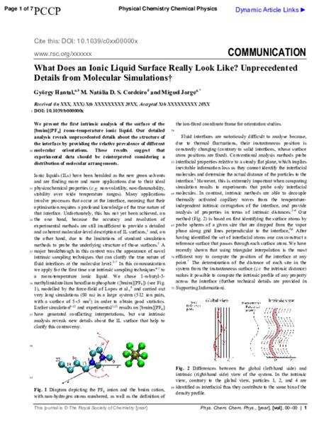 Pdf What Does An Ionic Liquid Surface Really Look Like Unprecedented