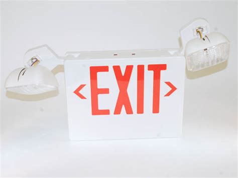 TCP 120 To 277V Red LED Exit Sign With Incandescent Emergency Lights TCP 20784 Bulbs Com