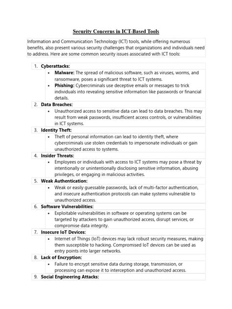 Security Concerns In Ict Pdf Security Computer Security
