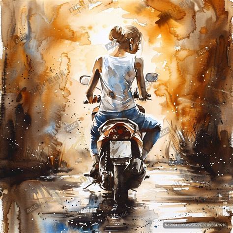 Ai创作图手绘追光的少年 骑摩托车的女孩插画 手绘追日的少年 手绘追逐梦想的少年 机车插画 骑车的少年 光影摩托 水彩骑车的孩子 手绘骑车情侣