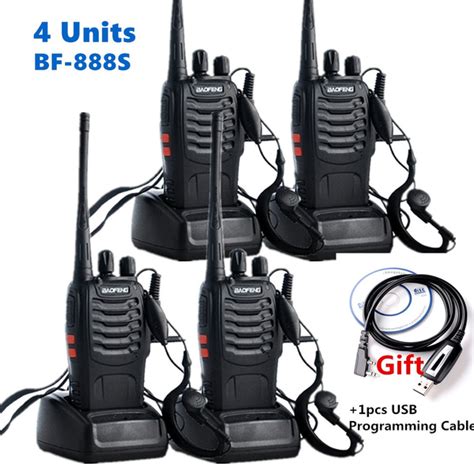 4 Units Baofeng Two Way Radio Bf 888s 6km Walkie Talkie Portable Cb Ham Radio Handheld Hf