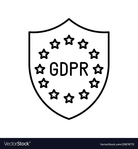 Gdpr General Data Protection Regulation Icon Line Vector Image
