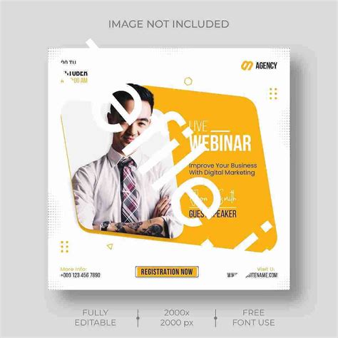 فایل لایه‌باز Psd پست تبلیغاتی اینستاگرام موضوع وبینار لایو فروشگاه اینترنتی زی فایل