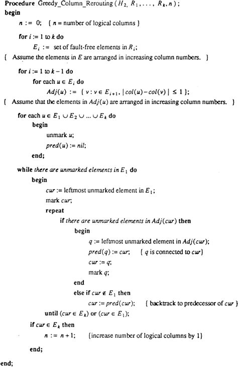 Algorithm Greedy Column Rerouting Download Scientific Diagram
