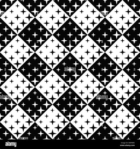 Geometrical Seamless Star Pattern Background Abstract Black And White