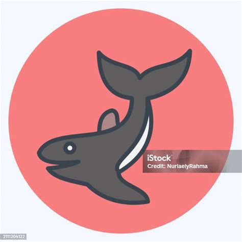아이콘 고래 다이빙 기호와 관련이 있습니다 색상 메이트 스타일 심플한 디자인 일러스트레이션 고래에 대한 스톡 벡터 아트 및 기타 이미지 Istock