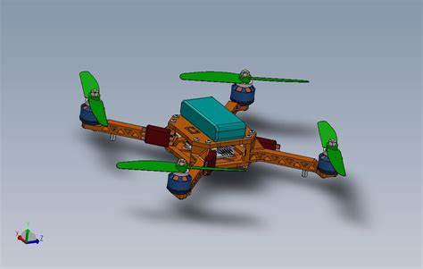 四轴飞行器（无人机） solidworks 2014 模型图纸免费下载 懒石网