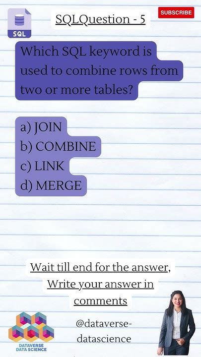 Sql Questions And Answers 5 Sql Sqlinterviewquestions Datascience Youtube