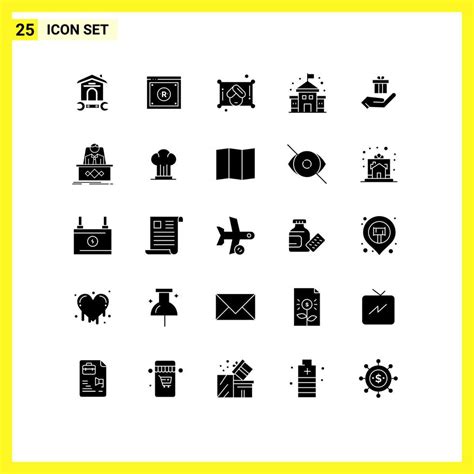 User Interface Pack Of 25 Basic Solid Glyphs Of Hand School Law Education Sauna Editable Vector