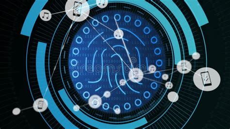 Digital Network And Data Transfer Animation Over Blue Circular