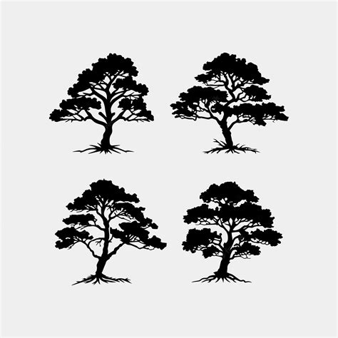 Premium Vector Set Of Trees Vector Sillhouette