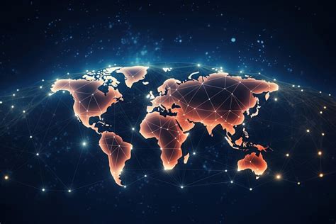 Premium Ai Image World Map With Interconnected Lines Or Digital Network Connections Global