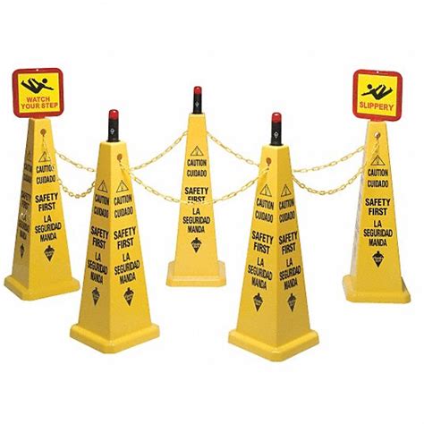 5 Yellow Cones Caution Safety First 26 In X 10 9 10 In Cone Size