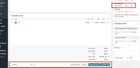 Php Woocommerce Subscription Items Buttons And Next Payment Field