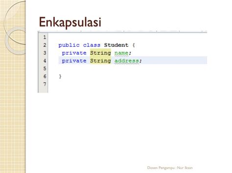 ppt enkapsulasi accessor method mutator method powerpoint