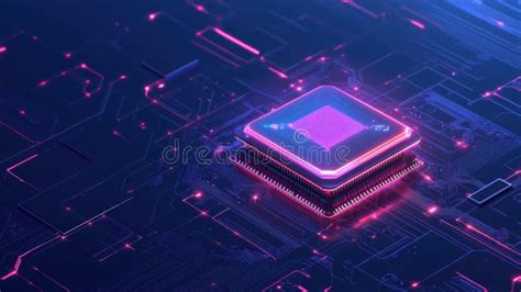 an ai chip is embedded in an abstract tech brain design on a dark blue background highlighting