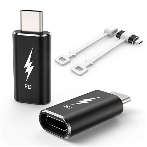 TechMatte 2 PCS Lightning To USB C Adapter PD Fast Charging Compatible With Phone 15 Plus Pro