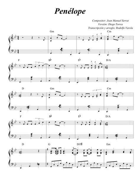 Penelope Piano Solo Digital Sheet Music Sheet Music Plus