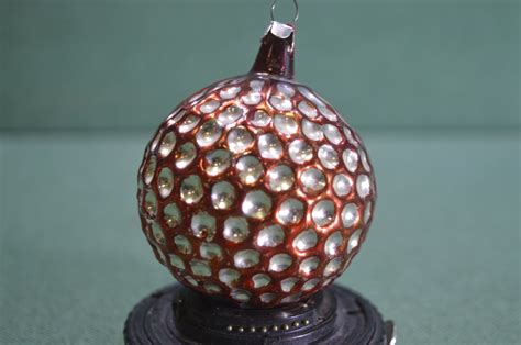 Купить Игрушка елочная стеклянная Шар шарик Стекло подвес Германия ГДР в интернет