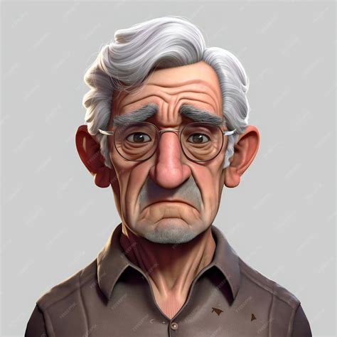 Premium Ai Image Illustration Of An Old Man With Grey Hair And Glasses