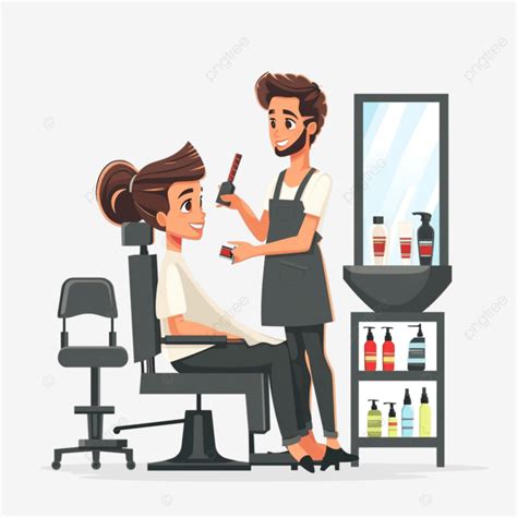 미용사 미용실 이발소로 일함 미용사 이발사 이발 Png 일러스트 및 이미지 에 대한 무료 다운로드 Pngtree