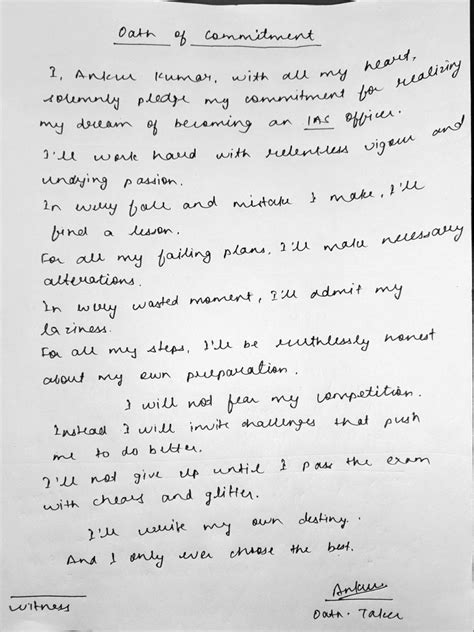 Oath Of Commitment Pdf