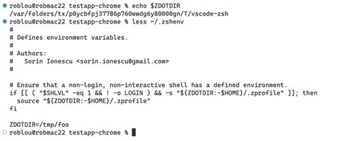 Zdotdir Set To Usrtmpvscode Zsh With Shell Integration Enabled